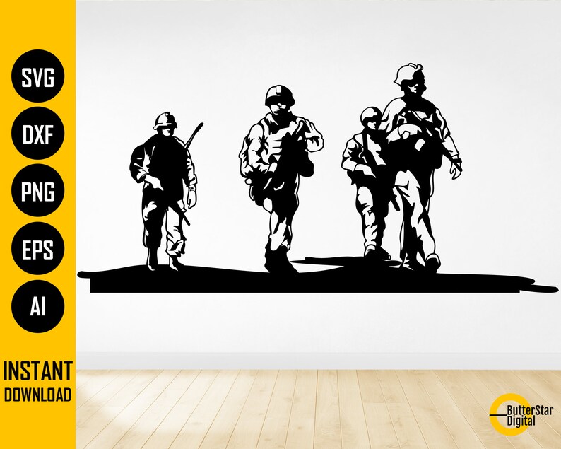 Military Soldiers SVG Army Troops SVG Soldier Decals | Etsy