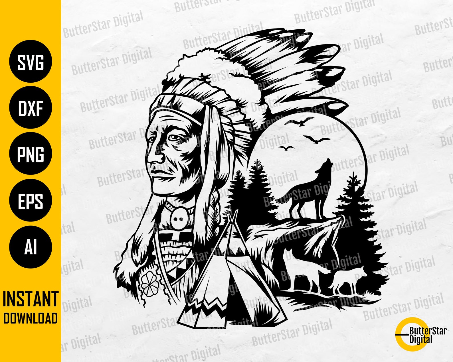 Native American Village SVG Indigenous People SVG Wolf Pack SVG Cricut ...