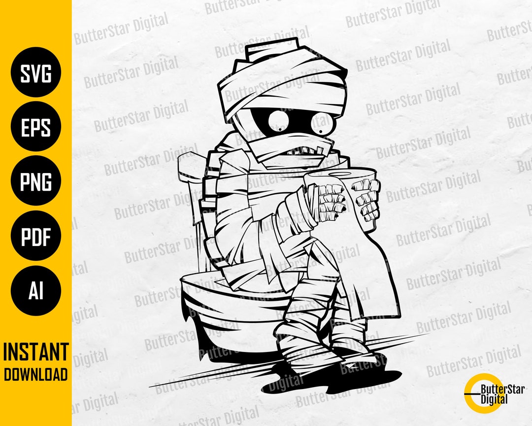 Toilet Paper Mummy SVG Rest Room Monster Cute Funny Halloween SVG ...