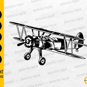 Biplane SVG | Vintage Plane SVG | Single Prop Airplane Decal Graphics ...