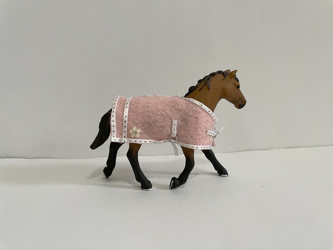 Schleich Horse Blanket Valentine's Baby Pink and Gold Polka Dot With ...
