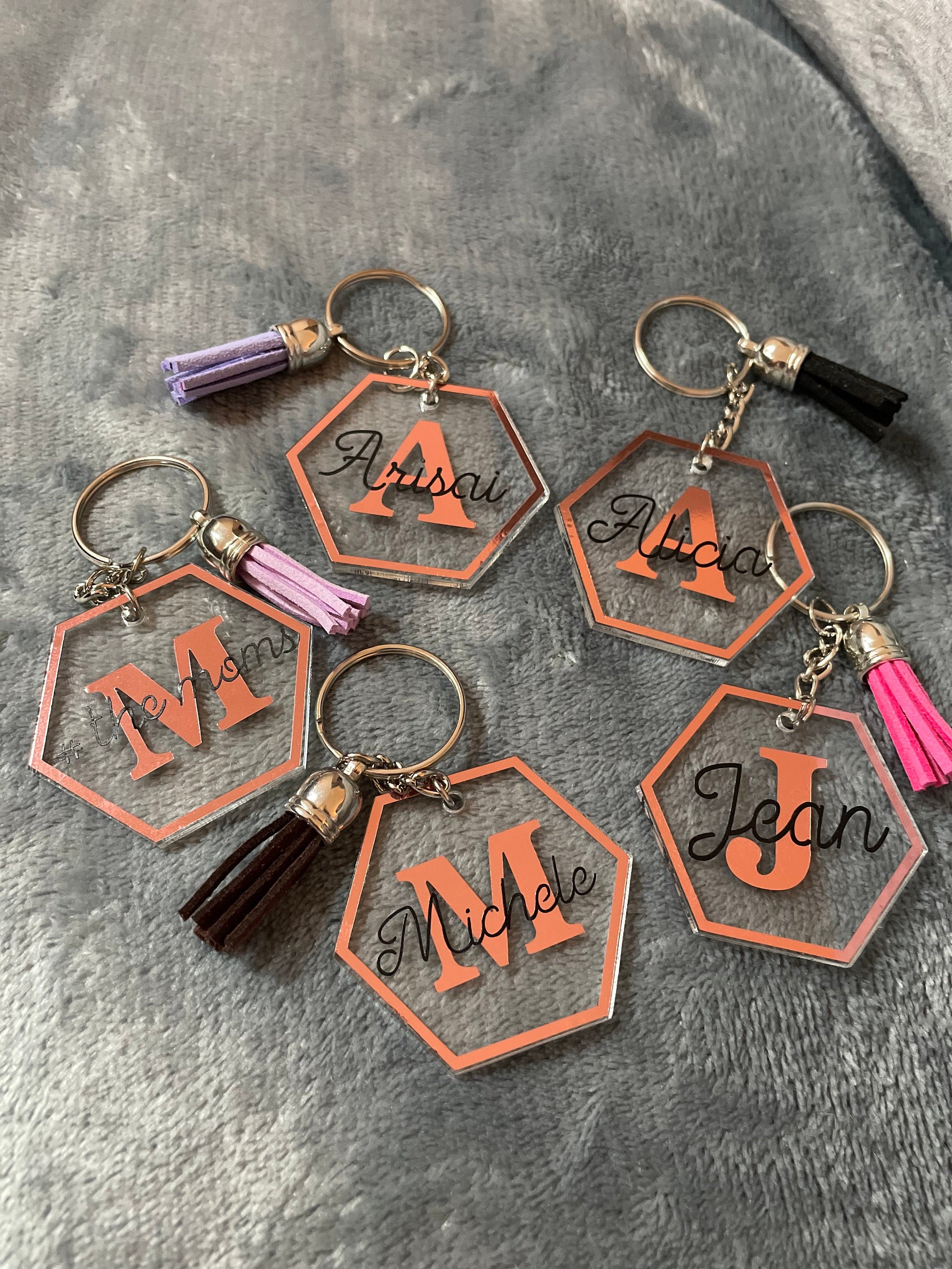Personalized Keyring Initial Keychain Custom Name Keychain | Etsy Personalized Keyring Initial Keychain Custom Name Keychain | Etsy