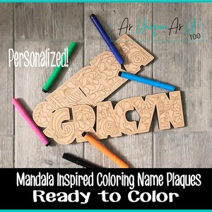 DIY Mandala Inspired Coloring Name Plaque Color Your Name - Etsy