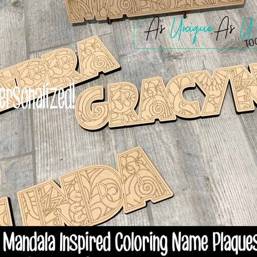 DIY Mandala Inspired Coloring Name Plaque Color Your Name - Etsy