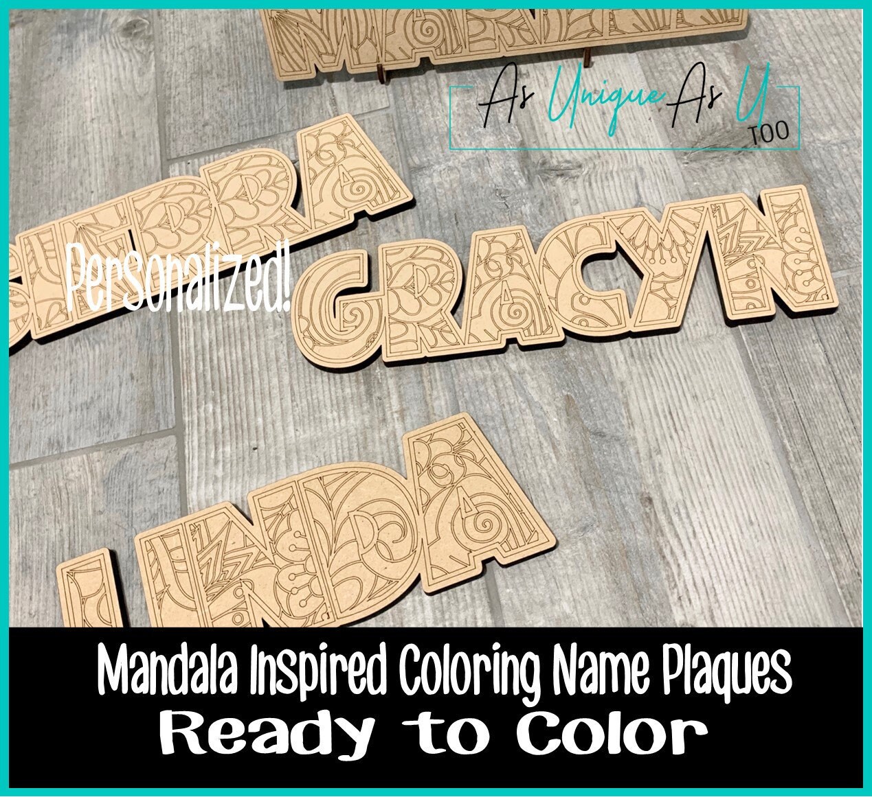 DIY Mandala Inspired Coloring Name Plaque Color Your Name - Etsy