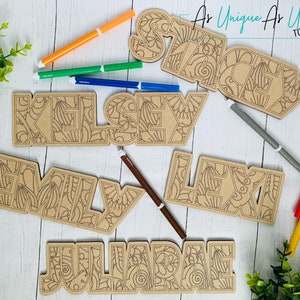 DIY Mandala Inspired Coloring Name Plaque Color Your Name - Etsy