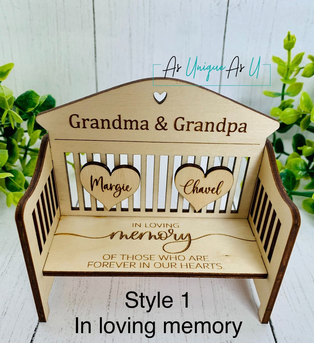 In Loving Memory Engraved Mini Bench, Wedding Place Setting, Memorial ...