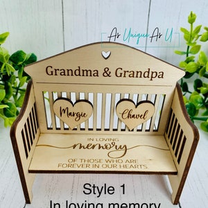 In Loving Memory Engraved Mini Bench, Wedding Place Setting, Memorial ...