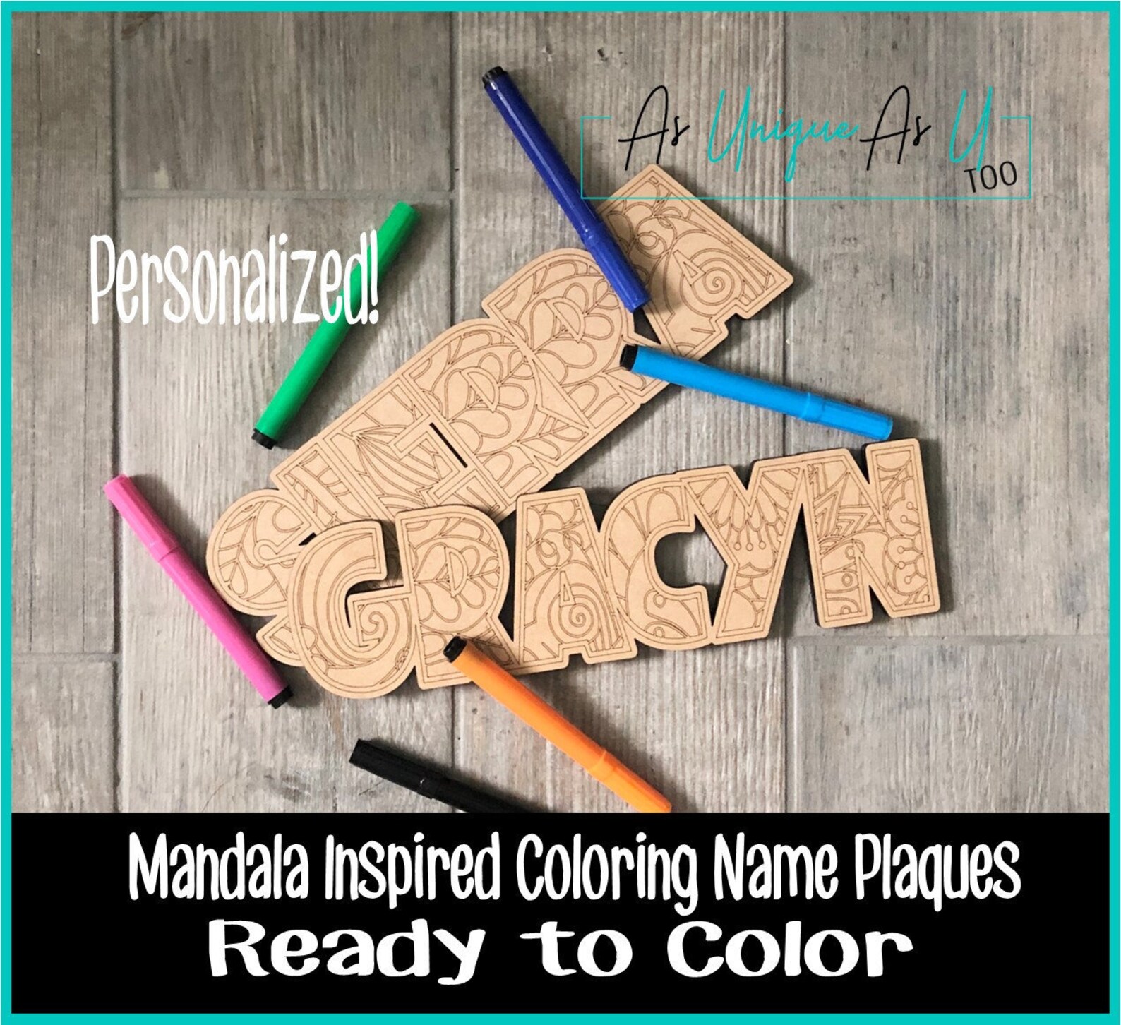 DIY Mandala Inspired Coloring Name Plaque Color Your Name - Etsy