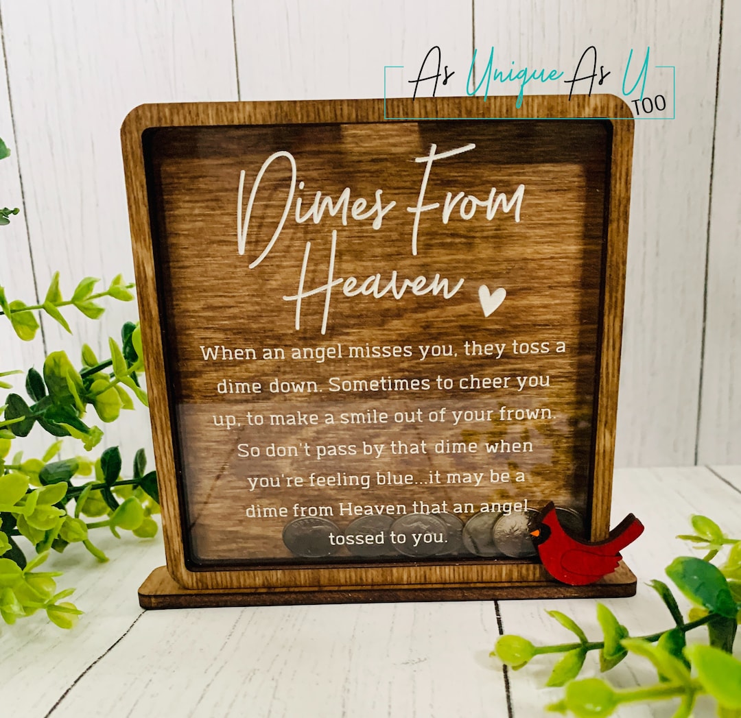 Dimes From Heaven Memorial Bank, Desktop Dime Bank, Lost Loved Ones ...