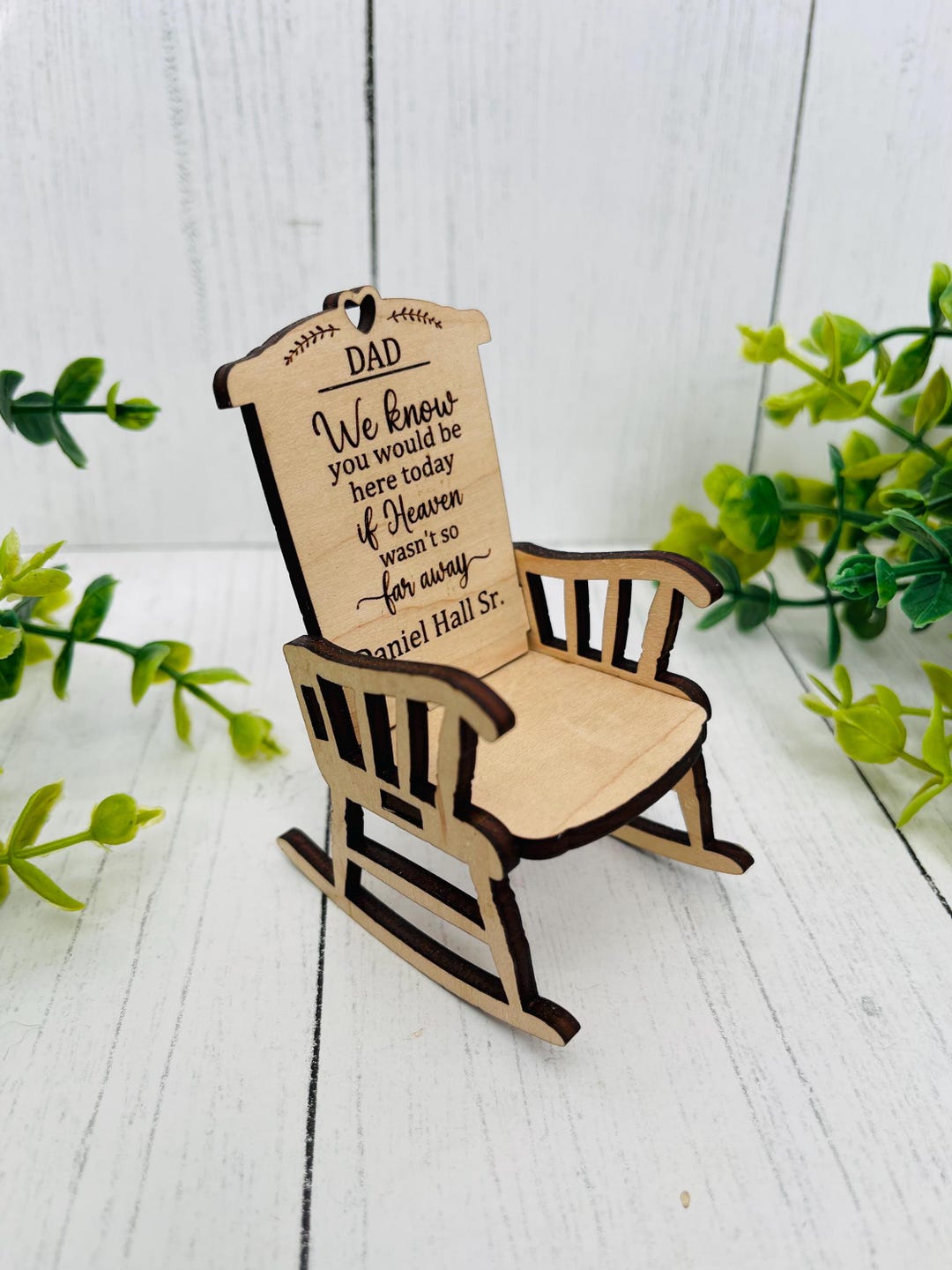 Engraved Vintage Rocking Chair, Wedding Place Setting, Memorial Chairs ...