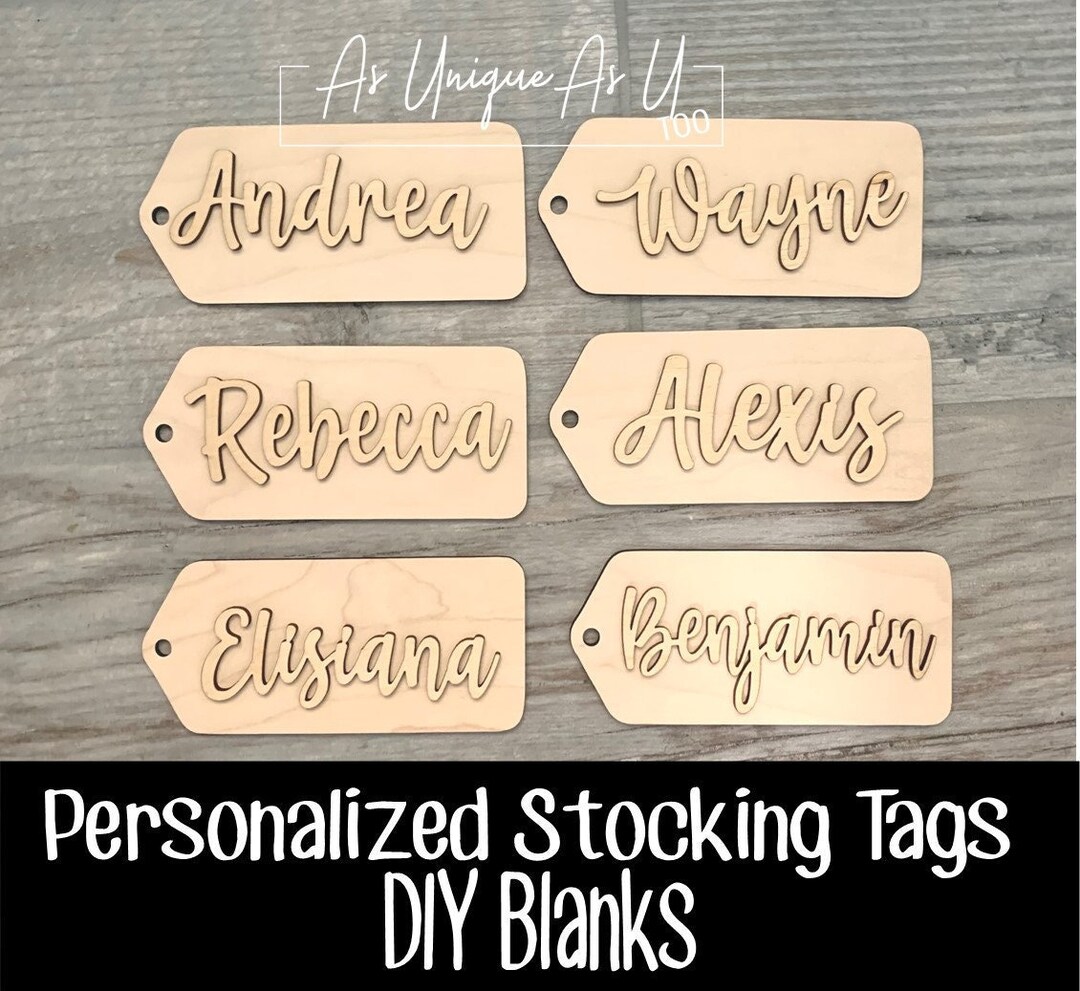 DIY Stocking Tags Wood 3d Name Tags Wooden Name Tags - Etsy