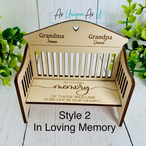 In Loving Memory Engraved Mini Bench, Wedding Place Setting, Memorial ...