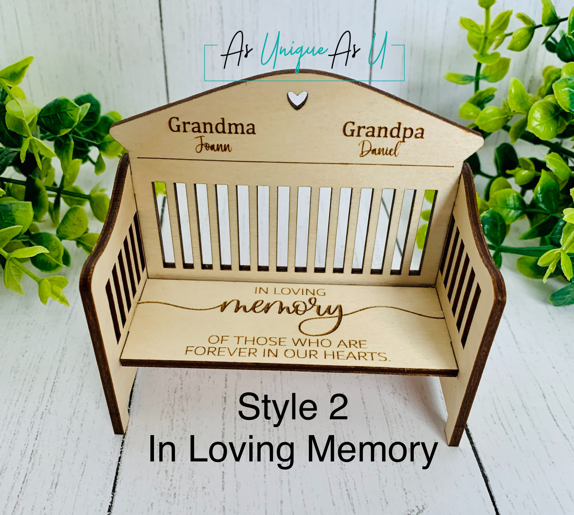 In Loving Memory Engraved Mini Bench, Wedding Place Setting, Memorial ...
