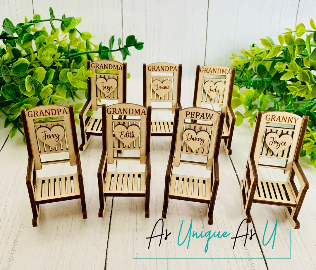 Engraved Mini Rocking Chair, Wedding Place Setting, Memorial Charms ...
