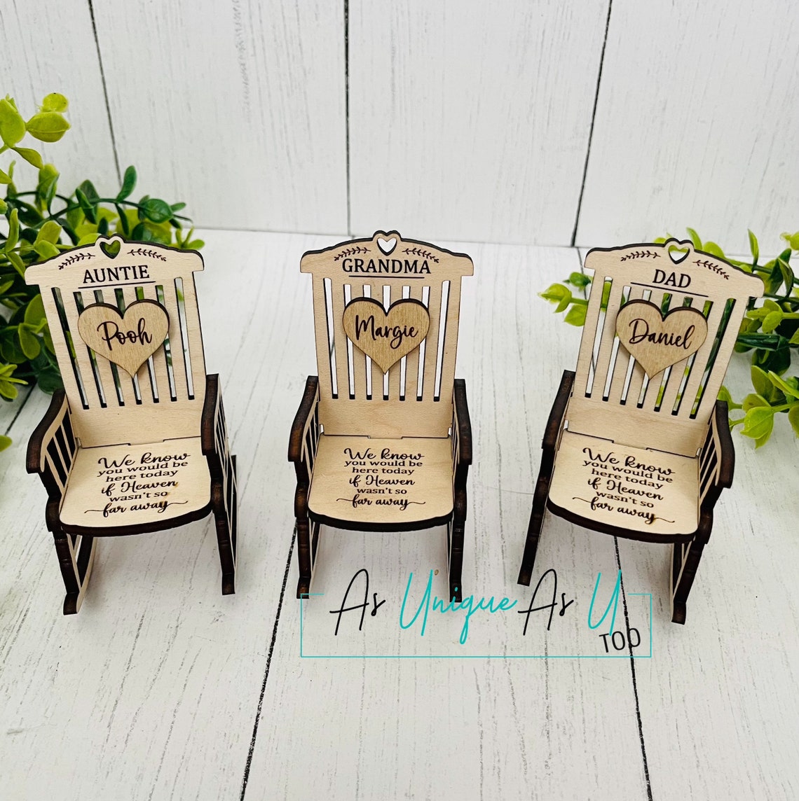 Engraved Vintage Rocking Chair, Wedding Place Setting, Memorial Chairs ...