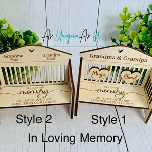 In Loving Memory Engraved Mini Bench, Wedding Place Setting, Memorial ...