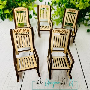 Engraved Mini Rocking Chair, Wedding Place Setting, Memorial Charms ...