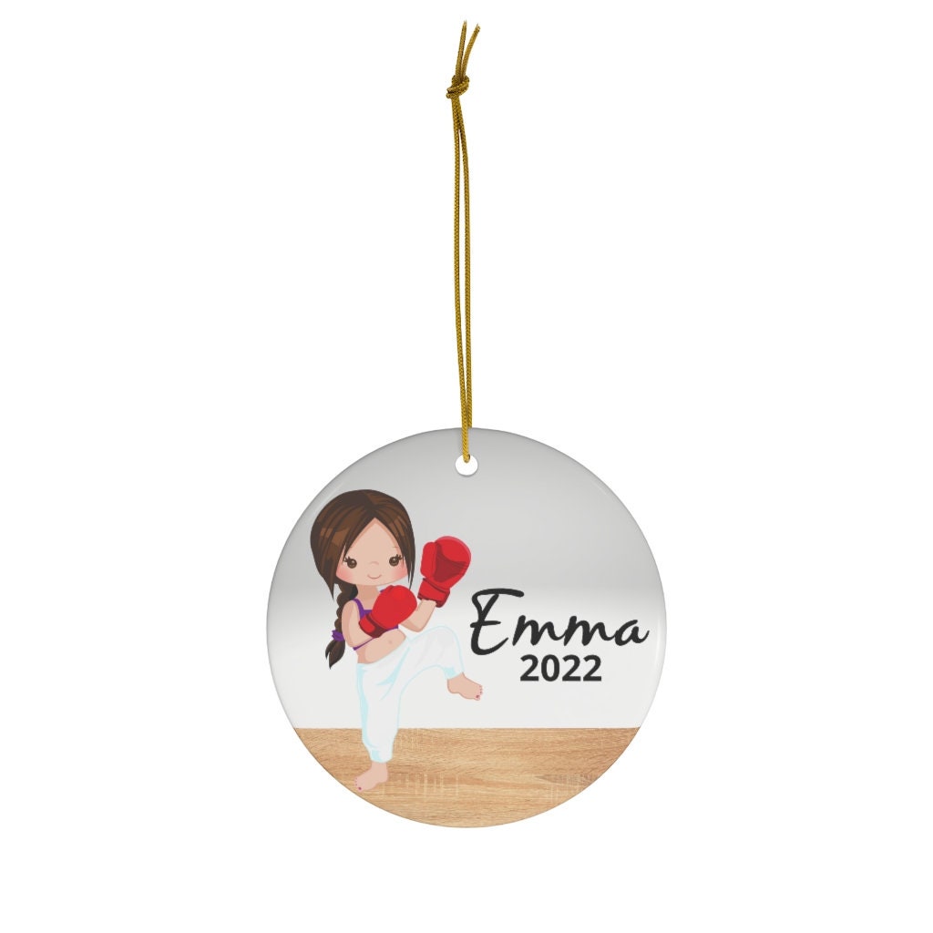 Girl Kickboxer Custom Personalized Christmas Ornament, Keepsake ...