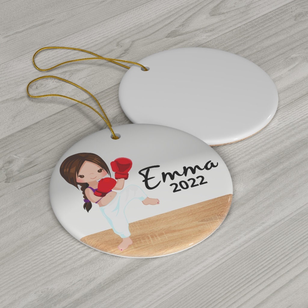 Girl Kickboxer Custom Personalized Christmas Ornament, Keepsake ...
