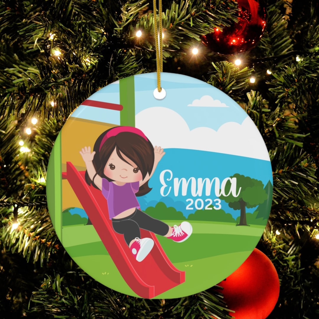 Girls Playground Ornament, Personalized Ornament for Girls, Toddler ...