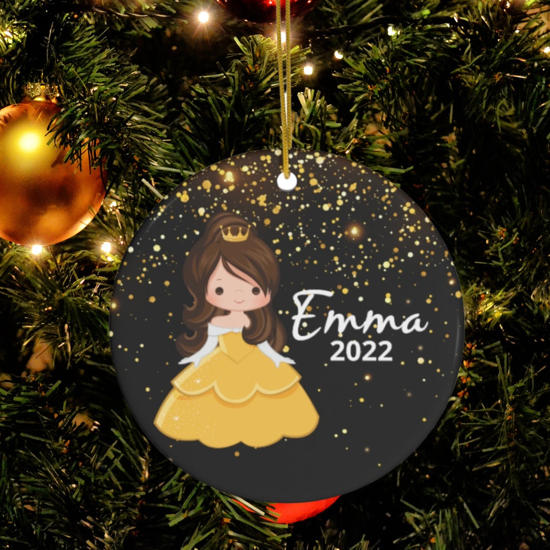 Personalized Princess Ornament, Princess Christmas Ornament, Girl's ...