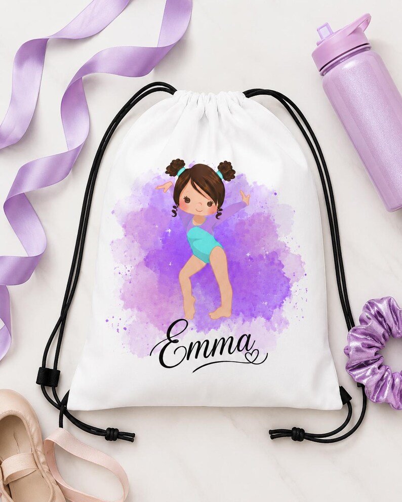 Personalized Gymnastics Drawstring Bag, Custom Gymnast Backpack, Girls ...