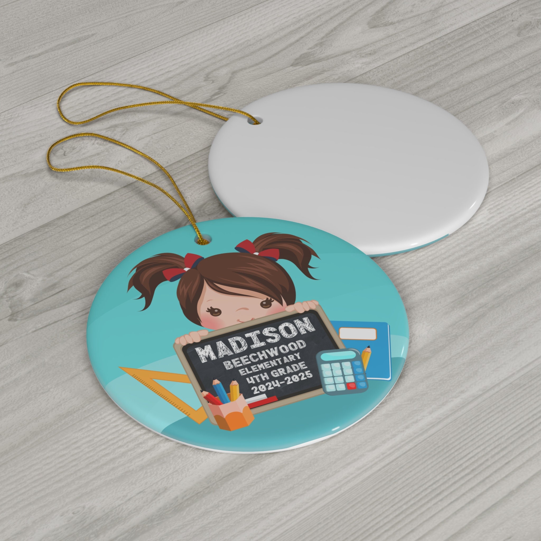 Personalized School Ornament, Girl Virtual Homeschooling Christmas ...