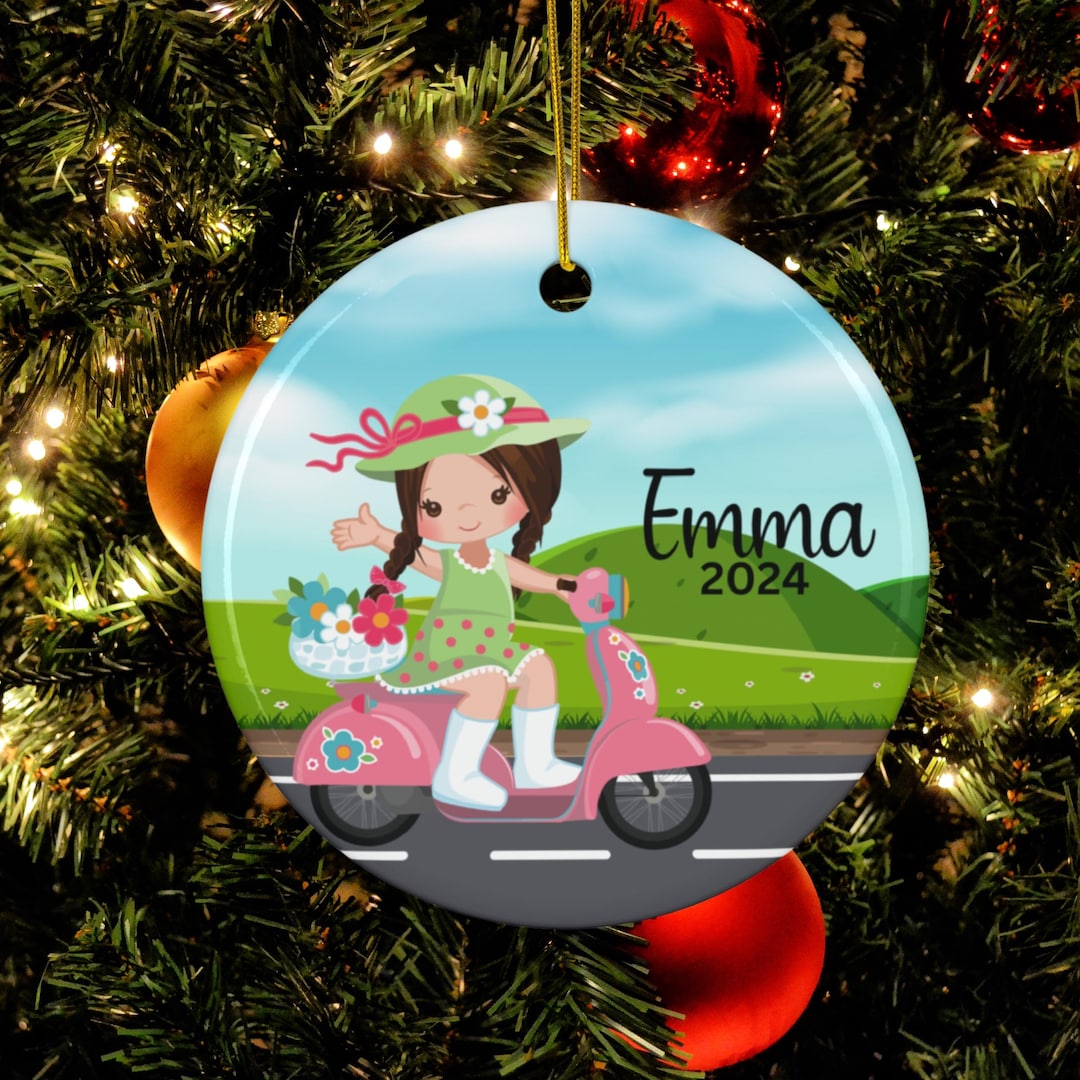 Personalized Scooter Ornament, Custom Moped Gift, Girls Electric ...