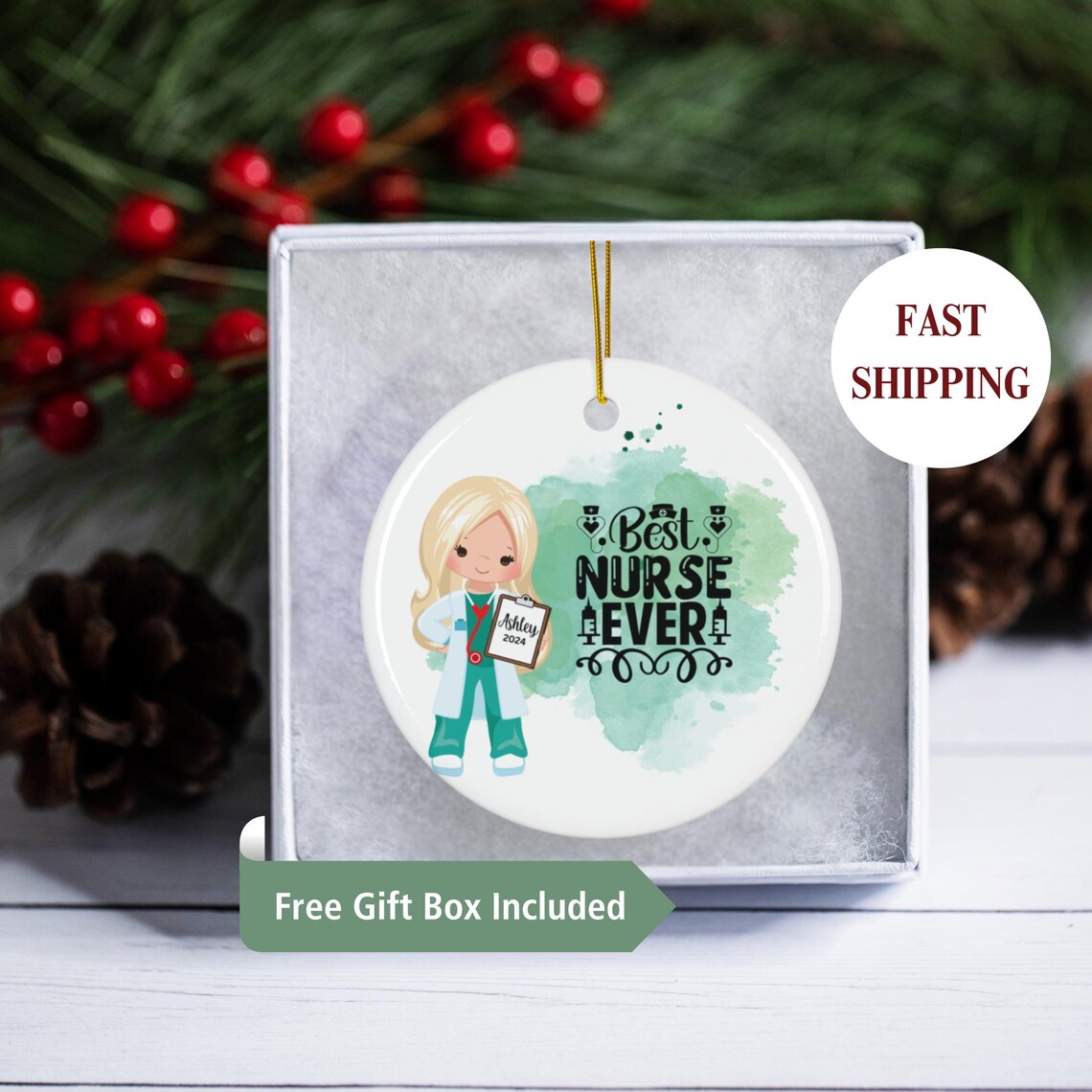 Personalized Nurse Ornament, New Nurse Gift,girls Graduation Ornament ...