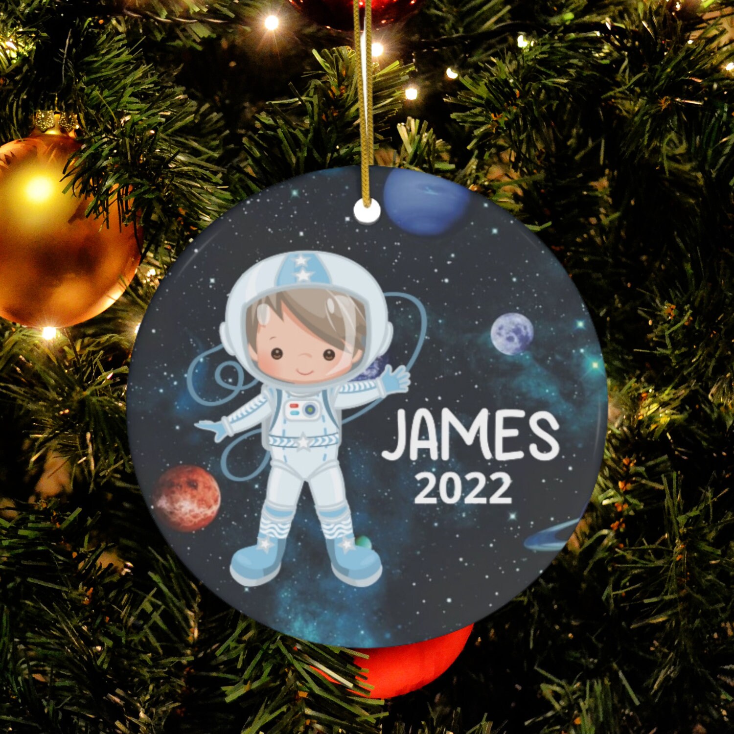 Personalized Outer Space Ornament Boys Astronaut Gift - Etsy