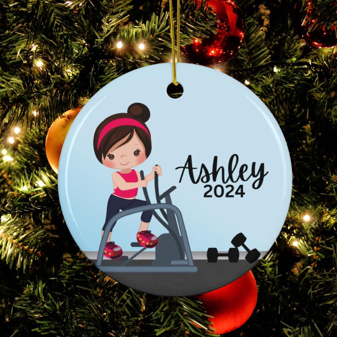 Personalized Gym Ornament, Girls Fitness Gifts, Custom Workout Ornament ...