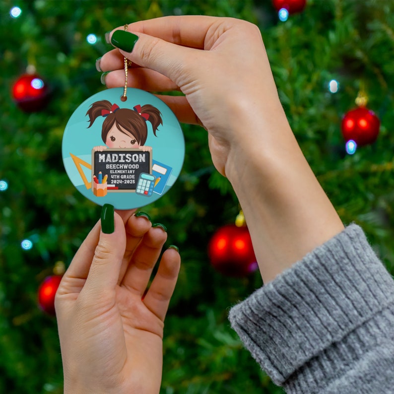 Personalized School Ornament, Girl Virtual Homeschooling Christmas ...