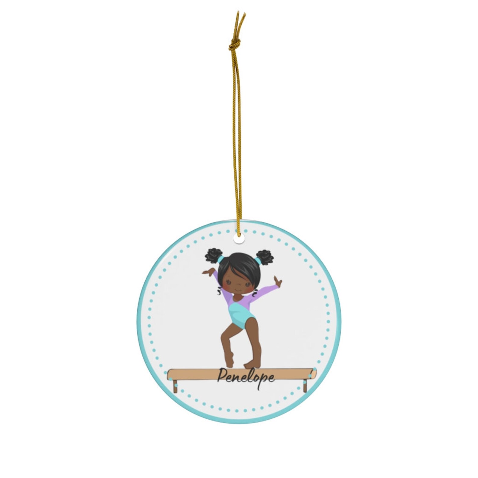 Girls Gymnastics Christmas Ornament, Personalized Gymnast Ornament ...