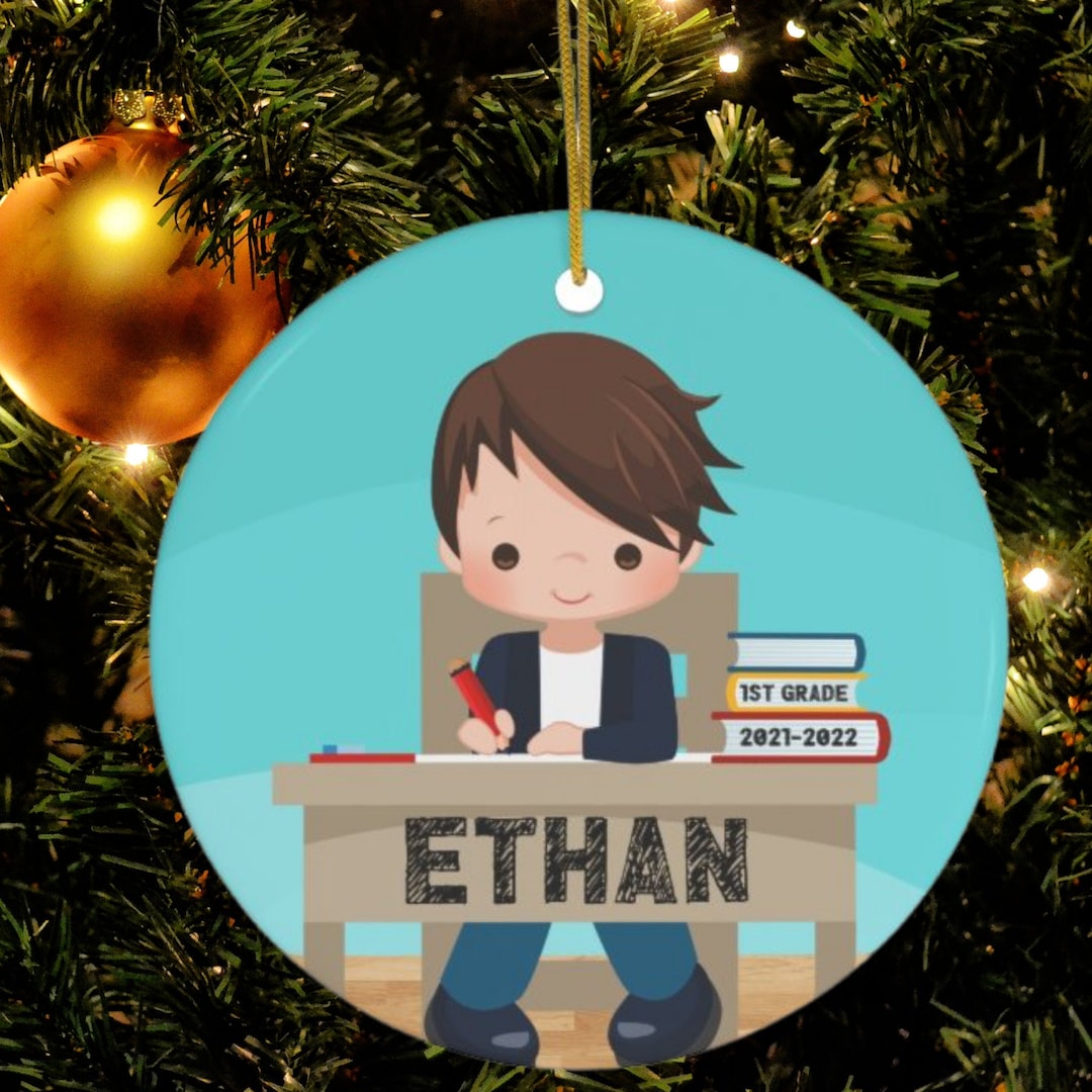 Personalized School Year Grade Ornament, Boy Virtual Homeschooling ...
