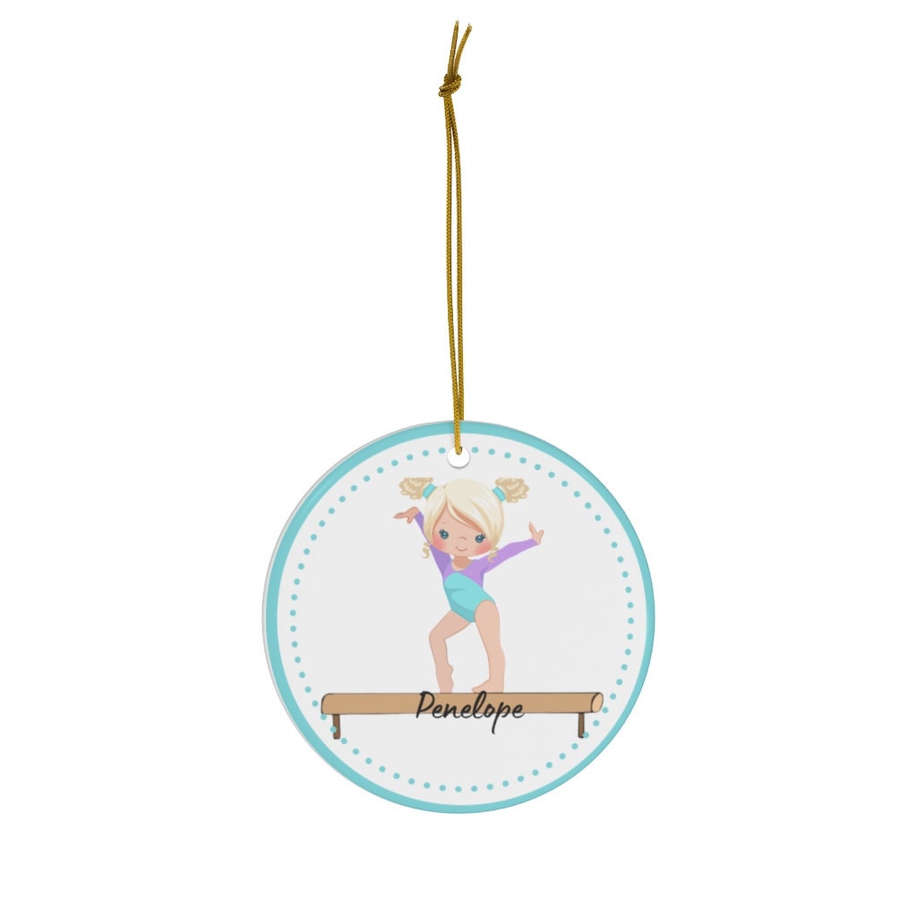 Girls Gymnastics Christmas Ornament, Personalized Gymnast Ornament ...