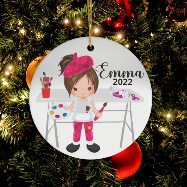 Personalized Girls Artist Ornament Custom Art Gift 2021 - Etsy