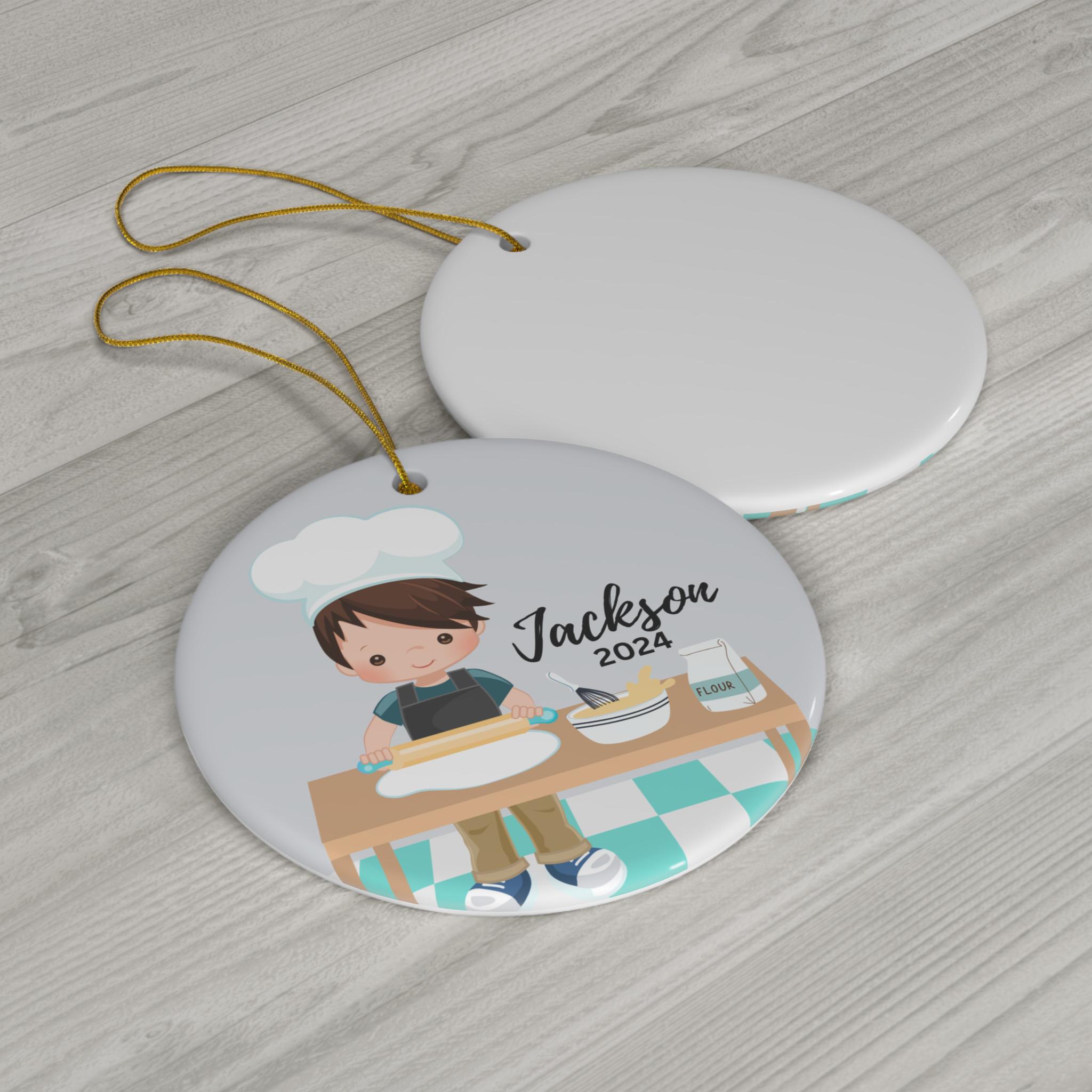 Personalized Baking Boys Ornament, Boys Chef Christmas Gift, Baking ...