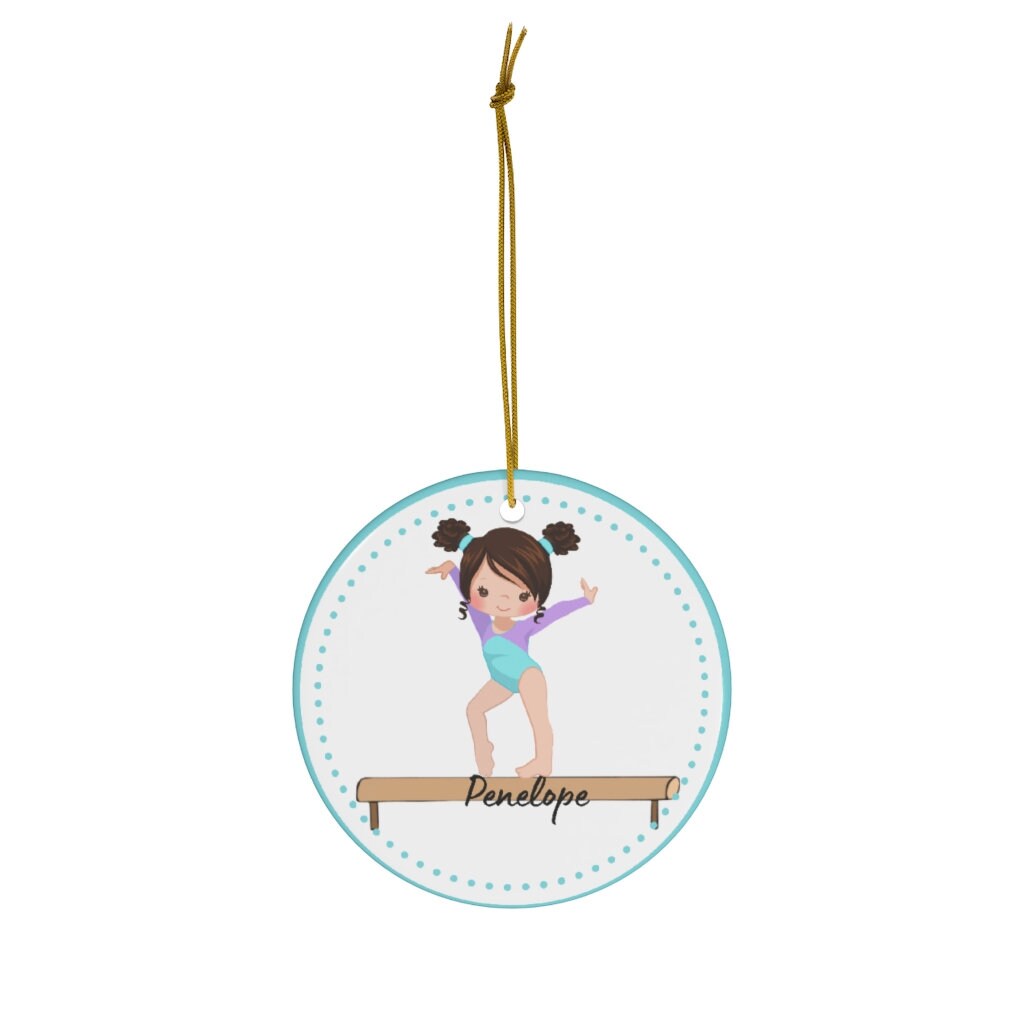 Girls Gymnastics Christmas Ornament, Personalized Gymnast Ornament ...