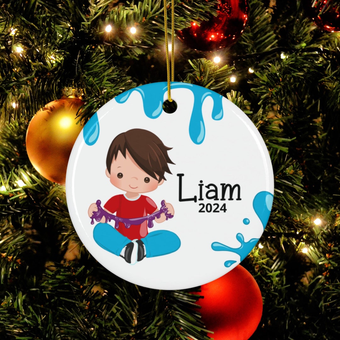 Personalized Boys Slime Ornament, Custom Just a Boy Who Loves Slime ...