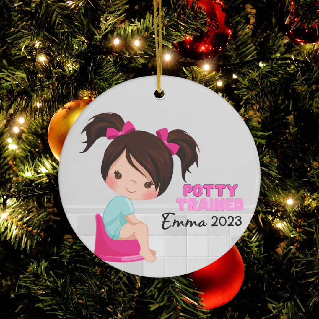 Girls Potty Training Personalized Christmas Ornament, Little Girl Potty ...