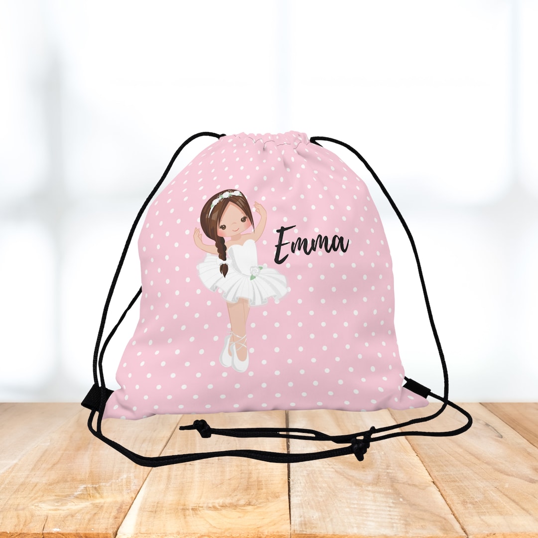 Custom Ballet Drawstring Bag, Dance Bag, Personalized Ballerina Bag ...