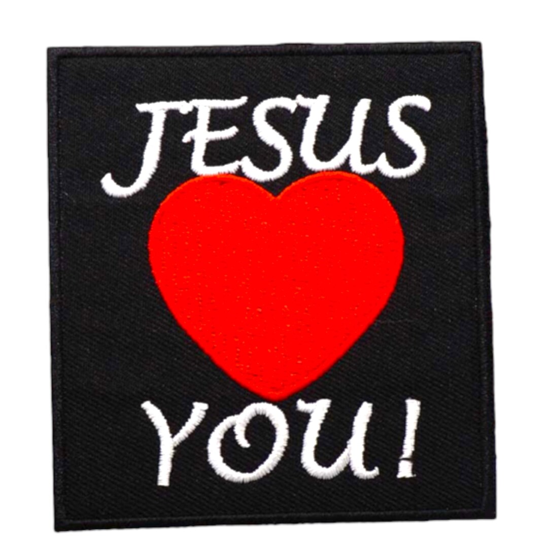 JESUS LOVES YOU Cross Embroidery Patches Badge Motorcycles Leather Vest ...