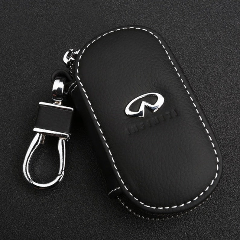 Leather Car Remote Key Fob Chain Zipper Wallet Holder Bags - Etsy