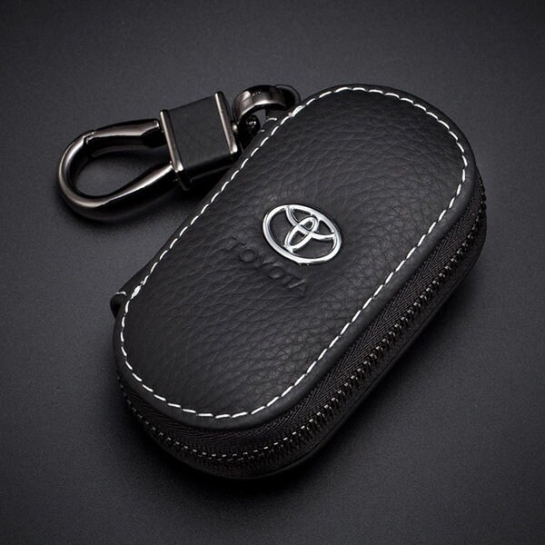 Leather Car Remote Key Fob Chain Zipper Wallet Holder Bags - Etsy