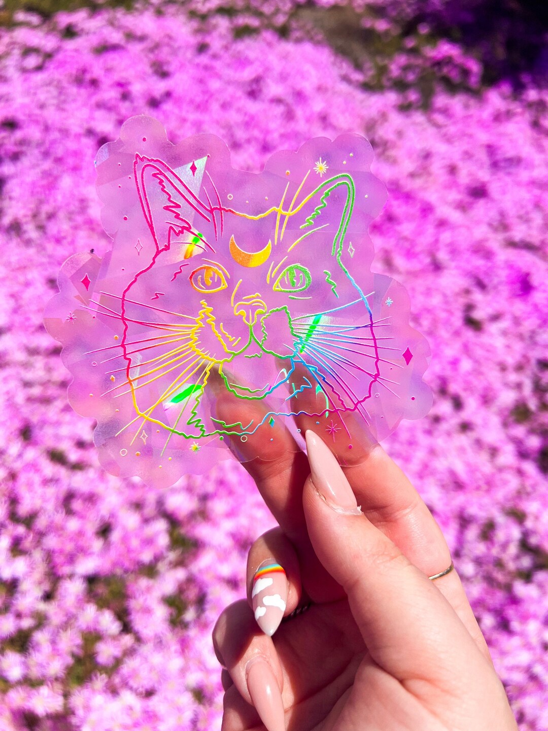 Rainbow Sun Catcher Window Stickers | Sun Catcher Sticker | Cat Lover ...