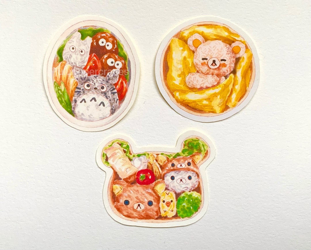 Set of Character Bento Stickers Waterproof, Scrapbooking, Planner ...