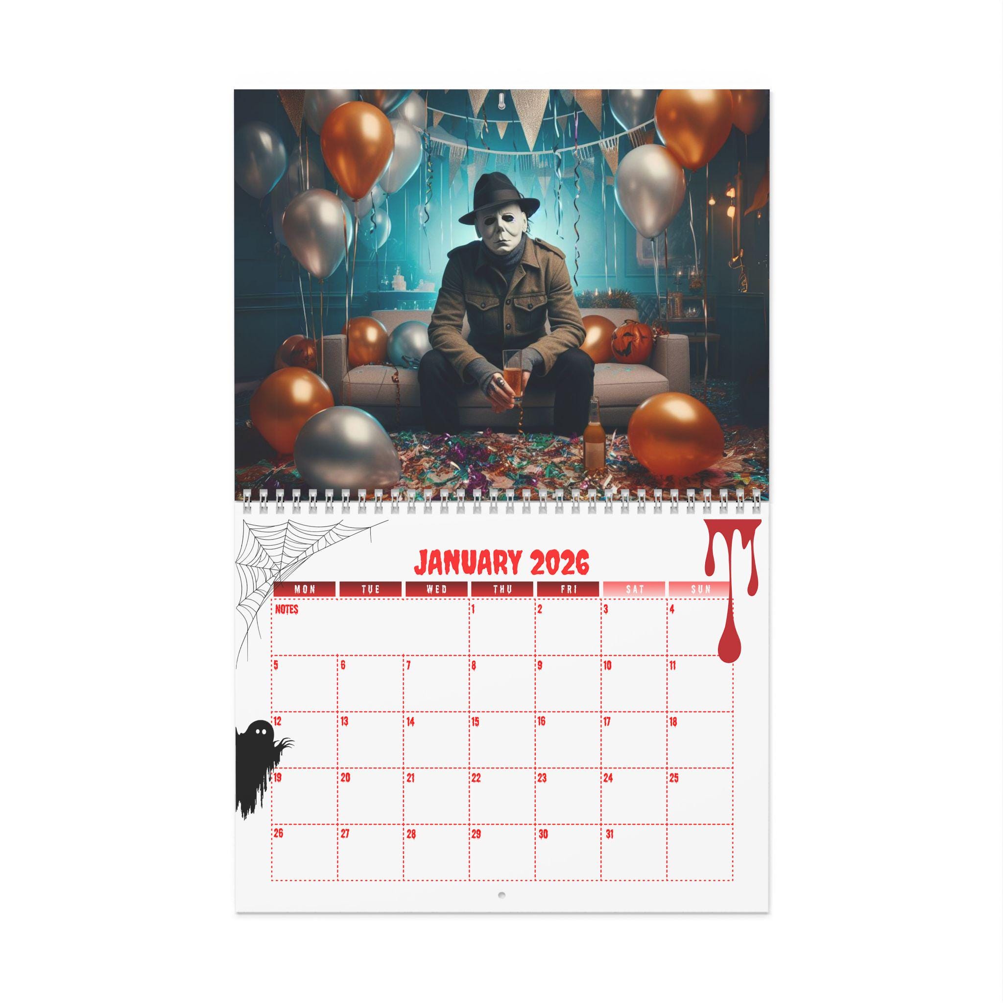 2026 Horror Icons Wall Calendar - A Year of Terror Awaits, Scary Iconic ...