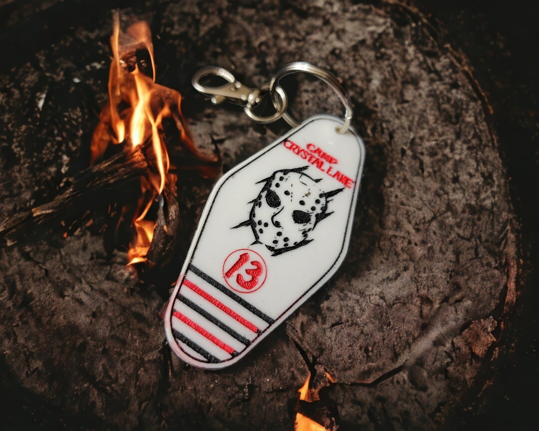 Jason Friday the 13th Motel Key Chain, Camp Crystal Lake - Etsy