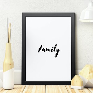 Family Digital Print, Printable, Family Word, Wall Hanging, Wall Poster ...